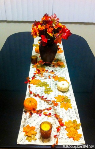 DIY Fall Tablescape - Musical Autumn Project with Leaves and Pumpkins
